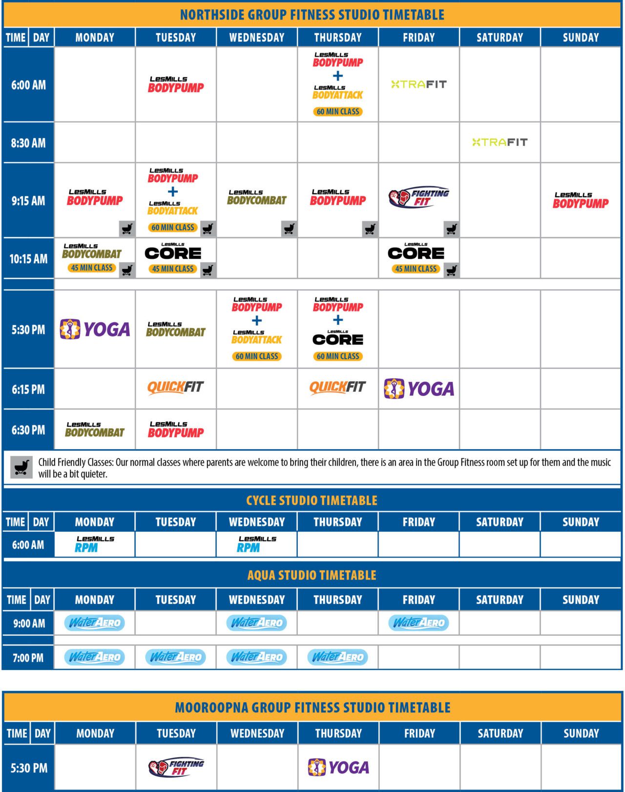 Group Fitness Timetable | Advance Fitness
