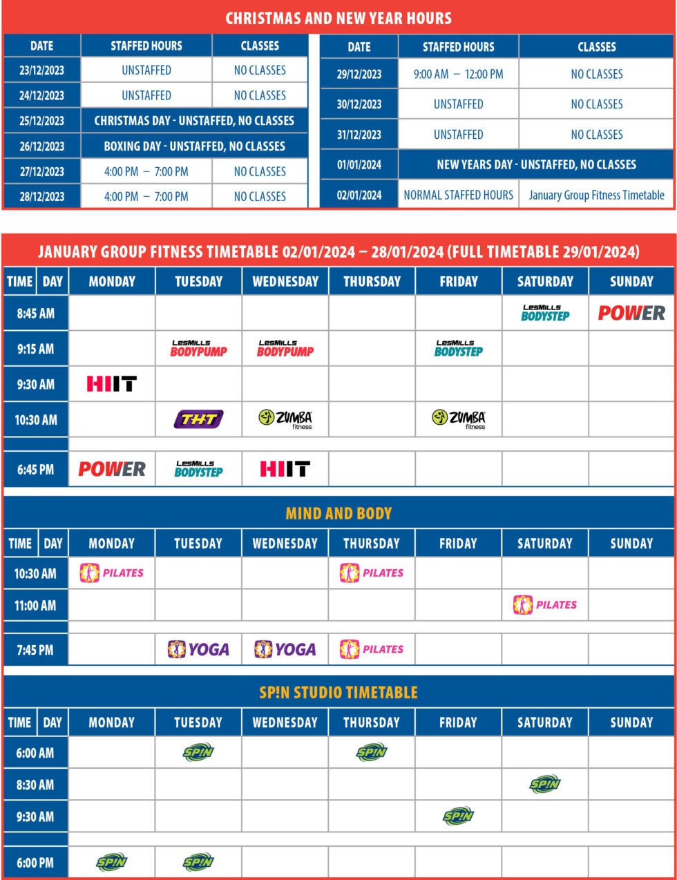 Group Fitness Timetable | Advance Fitness