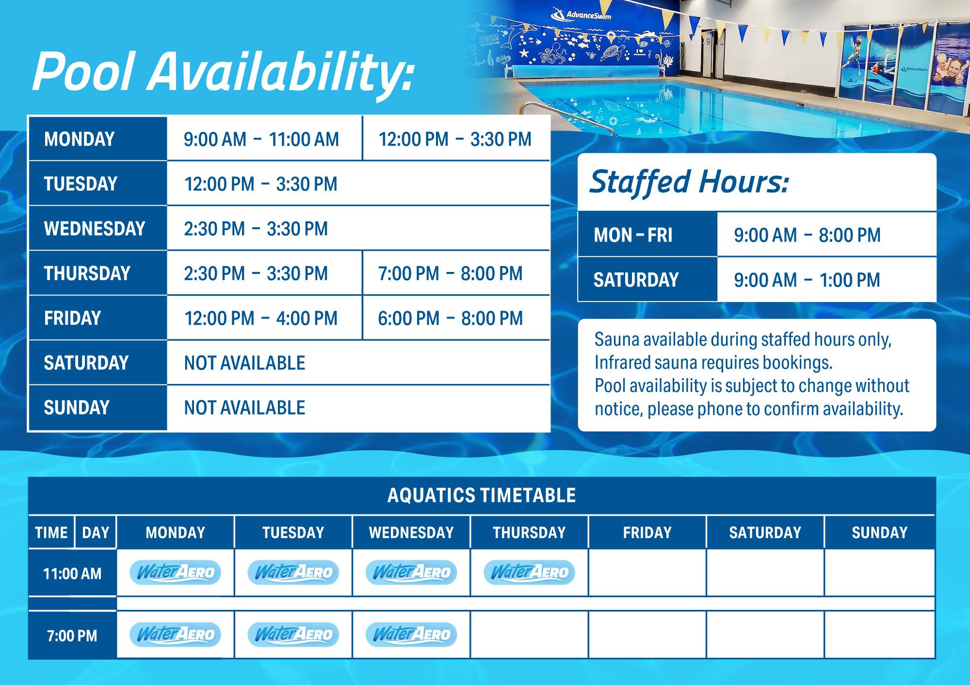 Pool & Sauna | Advance Fitness