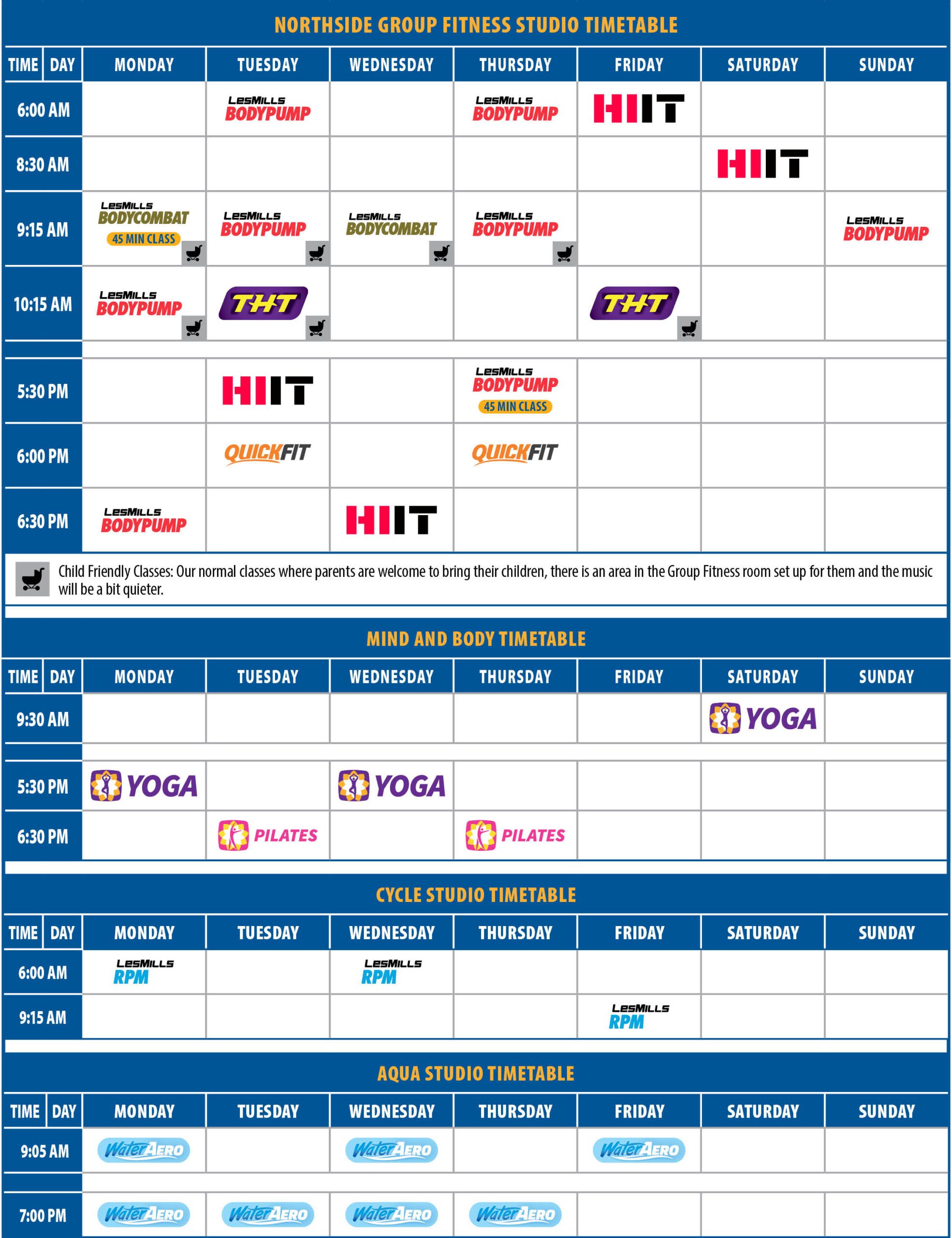 Group Fitness Timetable | Advance Fitness